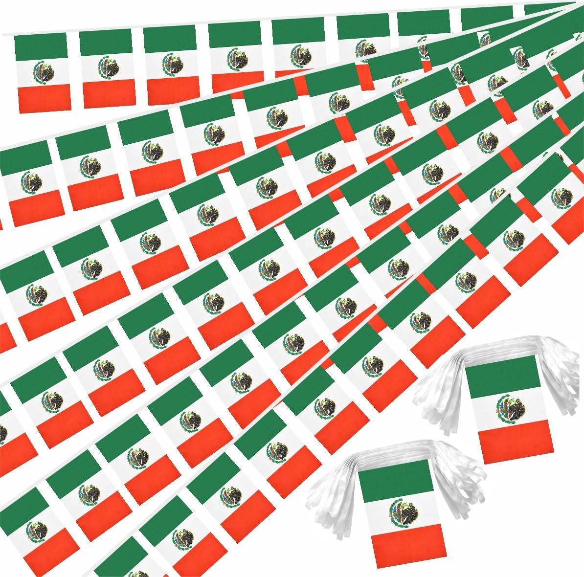 Amazon.com : Fisottey 2 Pack Mexico Flags Pennant Banner Mexican Small ...