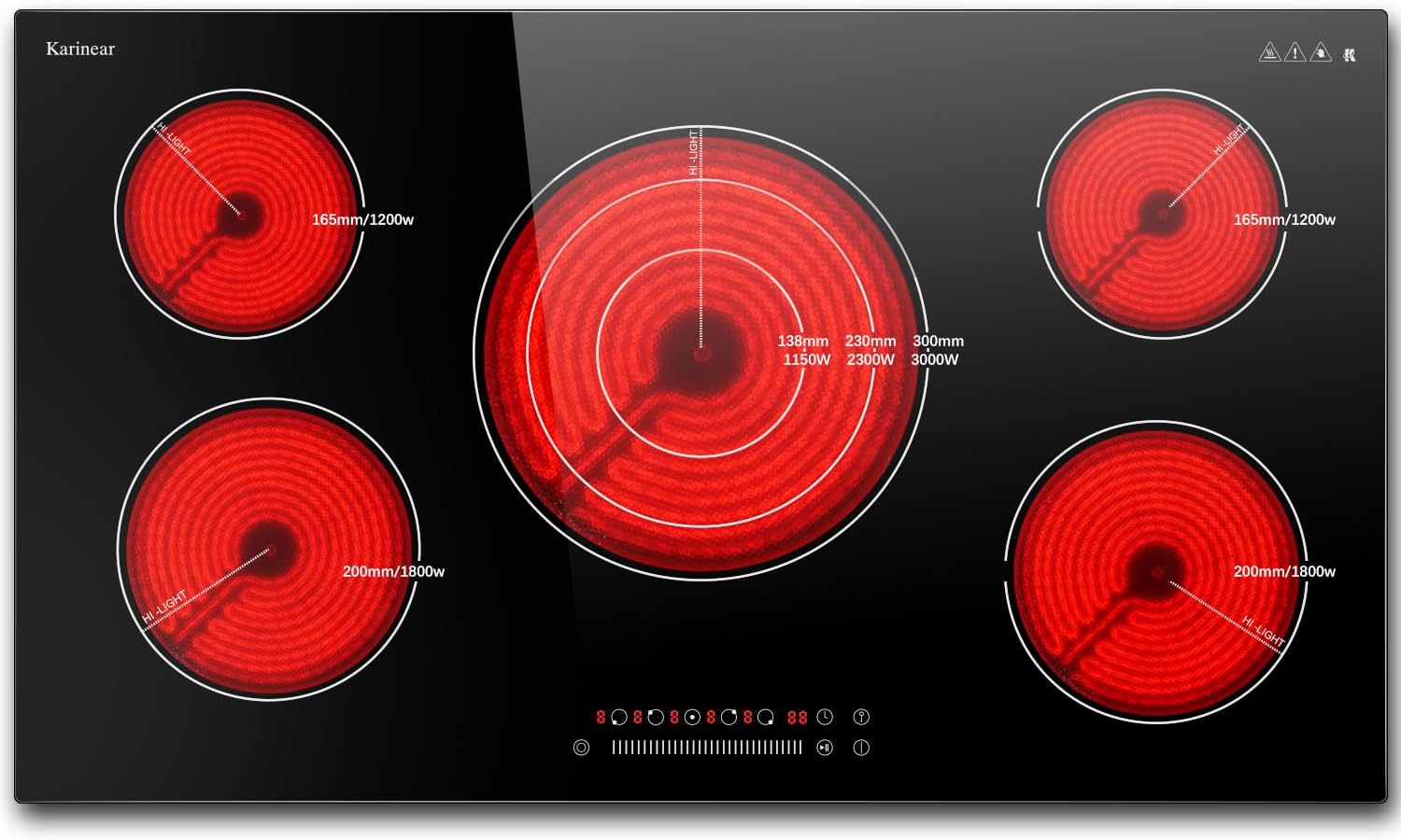 Amazon.com: VEVOR Electric Cooktop, 5 Burners, 36'' Induction Stove Top ...