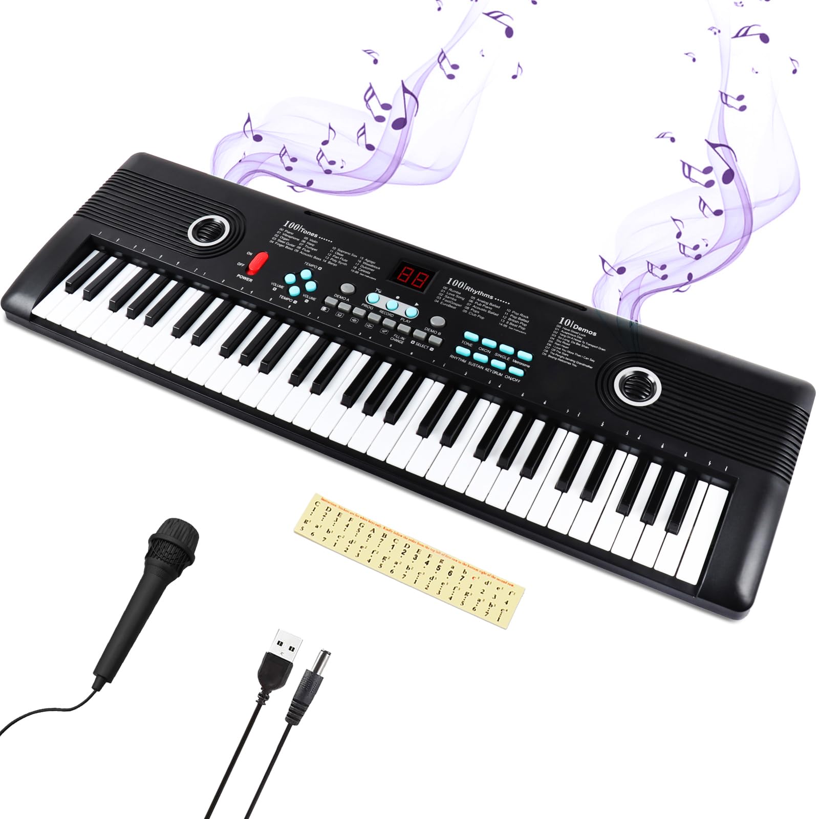Snapklik.com : Sbredit Kids Piano Keyboard, 61 Keys Beginner Electronic ...