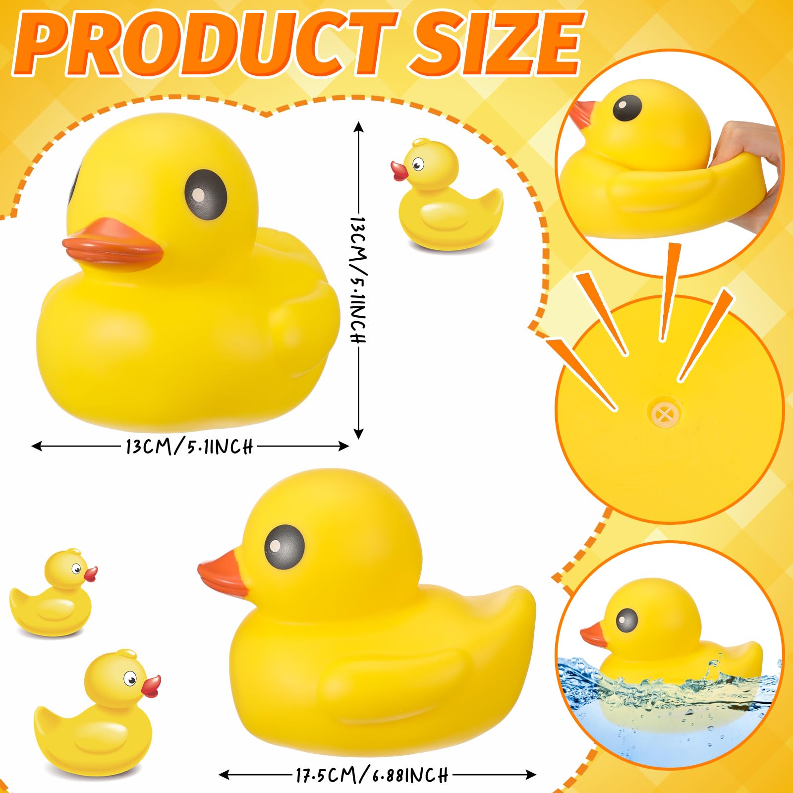 Snapklik.com : Honoson 6.89 Inch Giant Rubber Duck Big Rubber Duck ...