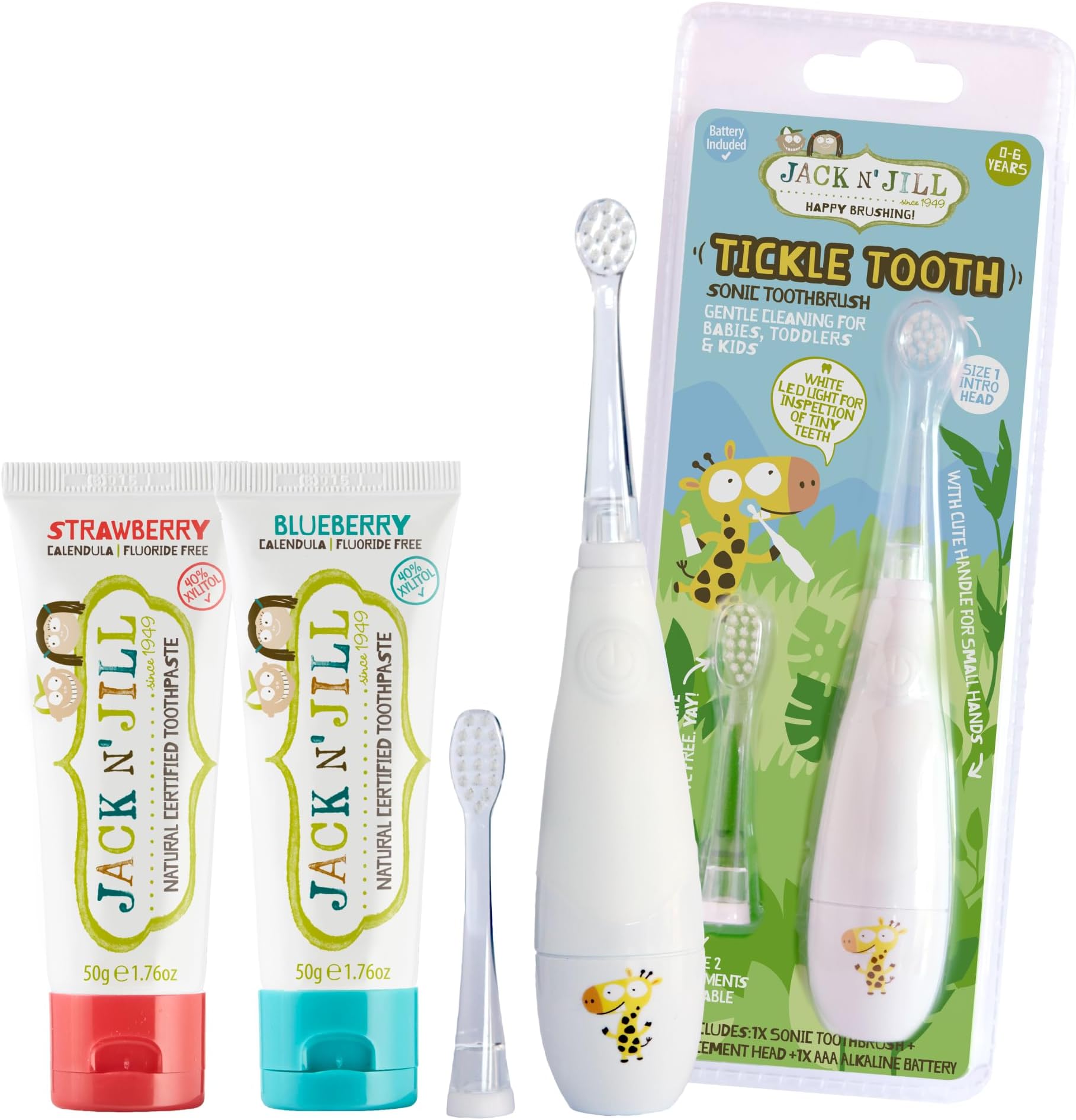 Amazon.com: Jack N' Jill Tickle Tooth Toddler Toothbrush & Toothpaste ...