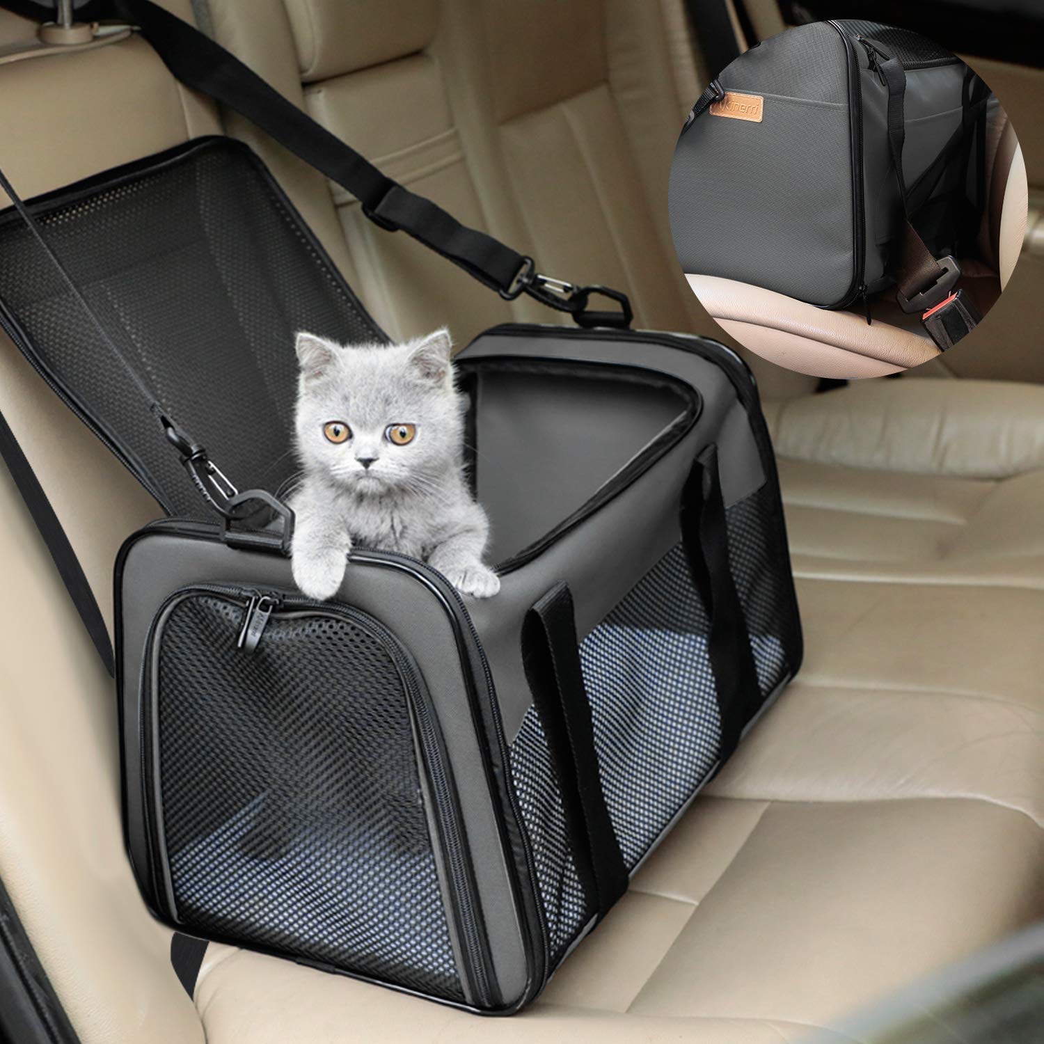 Akinerri Airline Approved Pet Carriers,Soft Sided Collapsible Pet ...