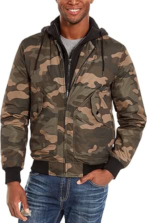 American Rag Mens Jackets Small Zip-Off Hood Bomber Green S at Amazon ...
