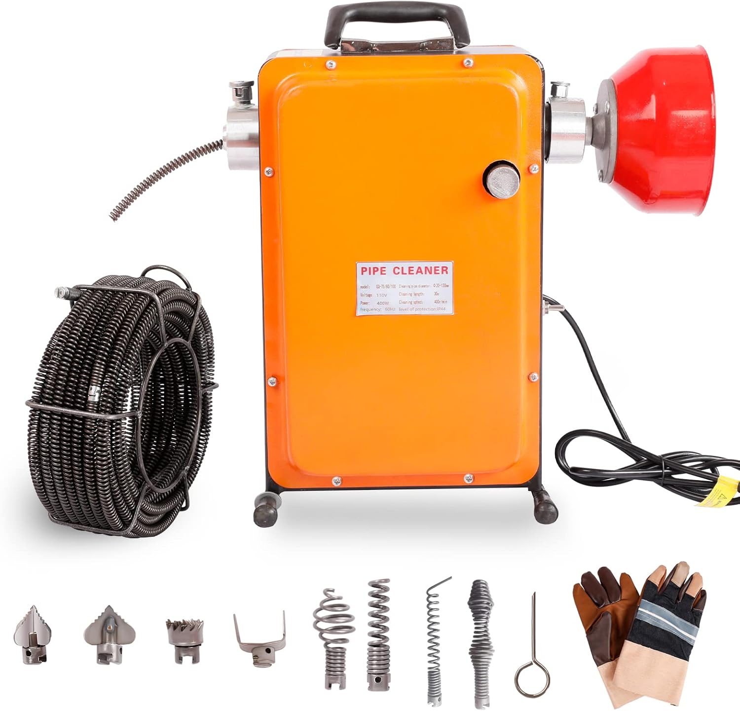 66ft X 3/5 Inch Electric Drain Snake Machine, Automatic Feeding ...