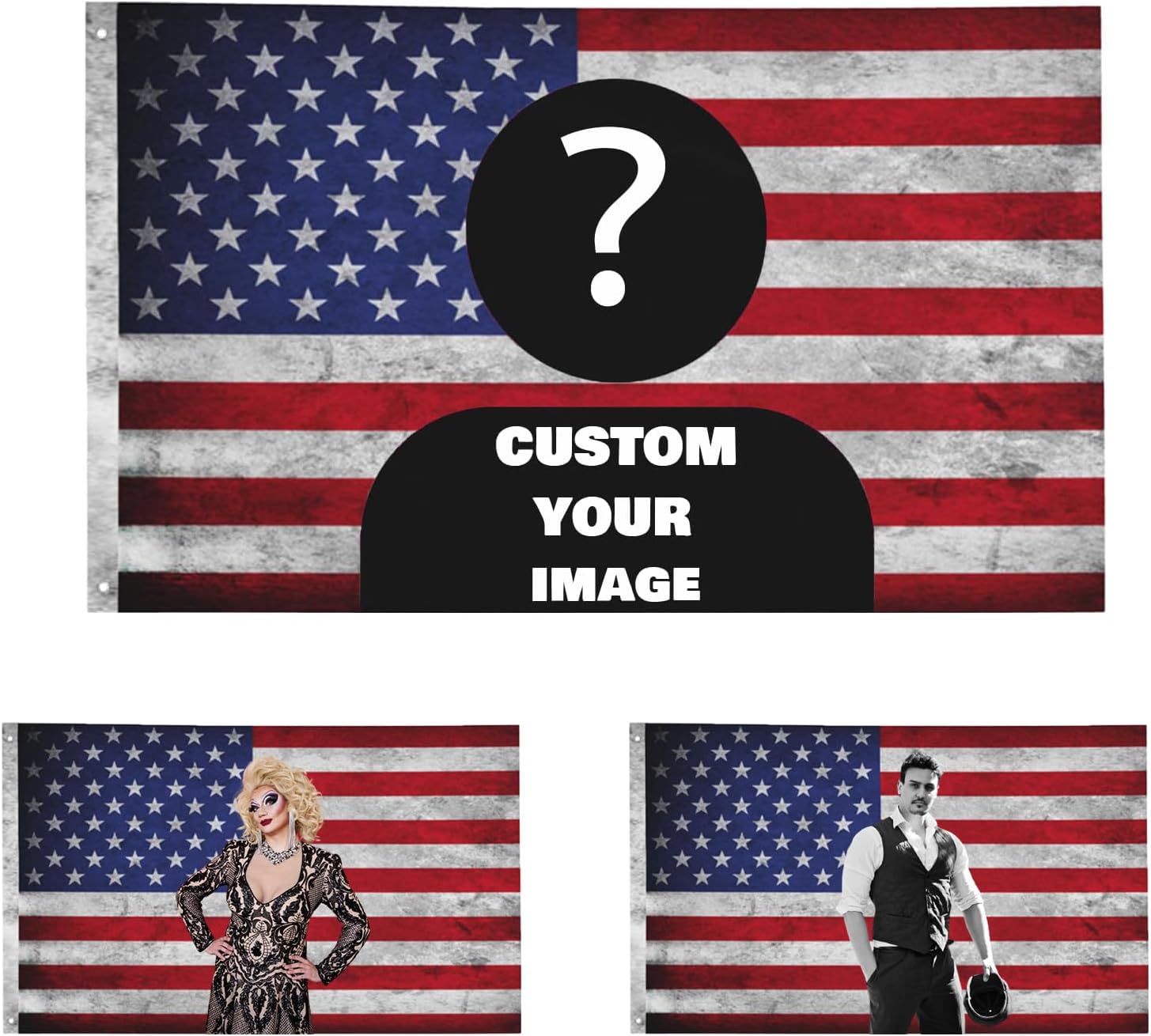 Amazon.com : Nxwdwqa Custom Retro America Flag 3X5 Ft Personalized ...