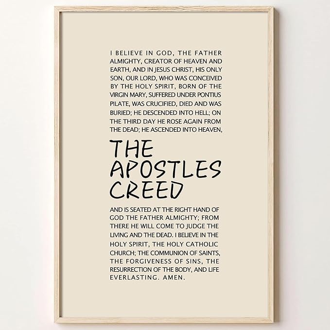 Amazon.com: Pttkktbm The Apostles Creed Wall Art Christian Canvas ...
