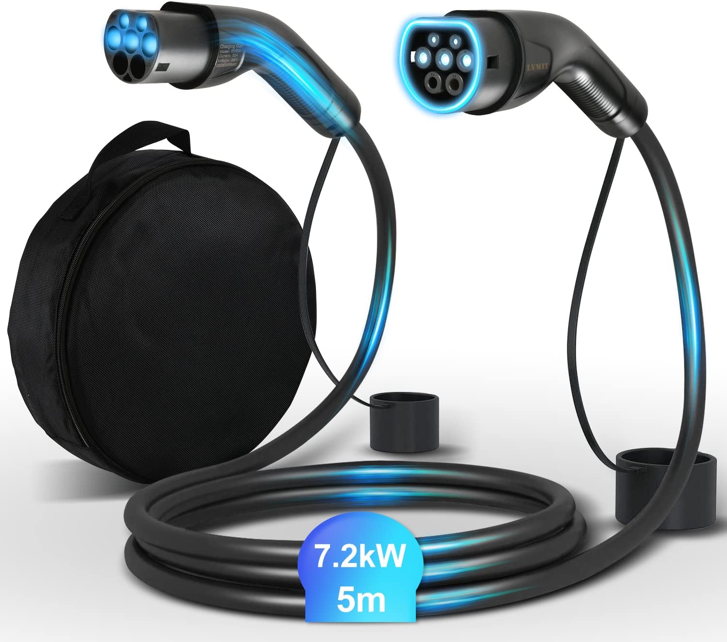 LVWIT Câble de Charge Type 2 pour Véhicules Électriques et Hybrides ...