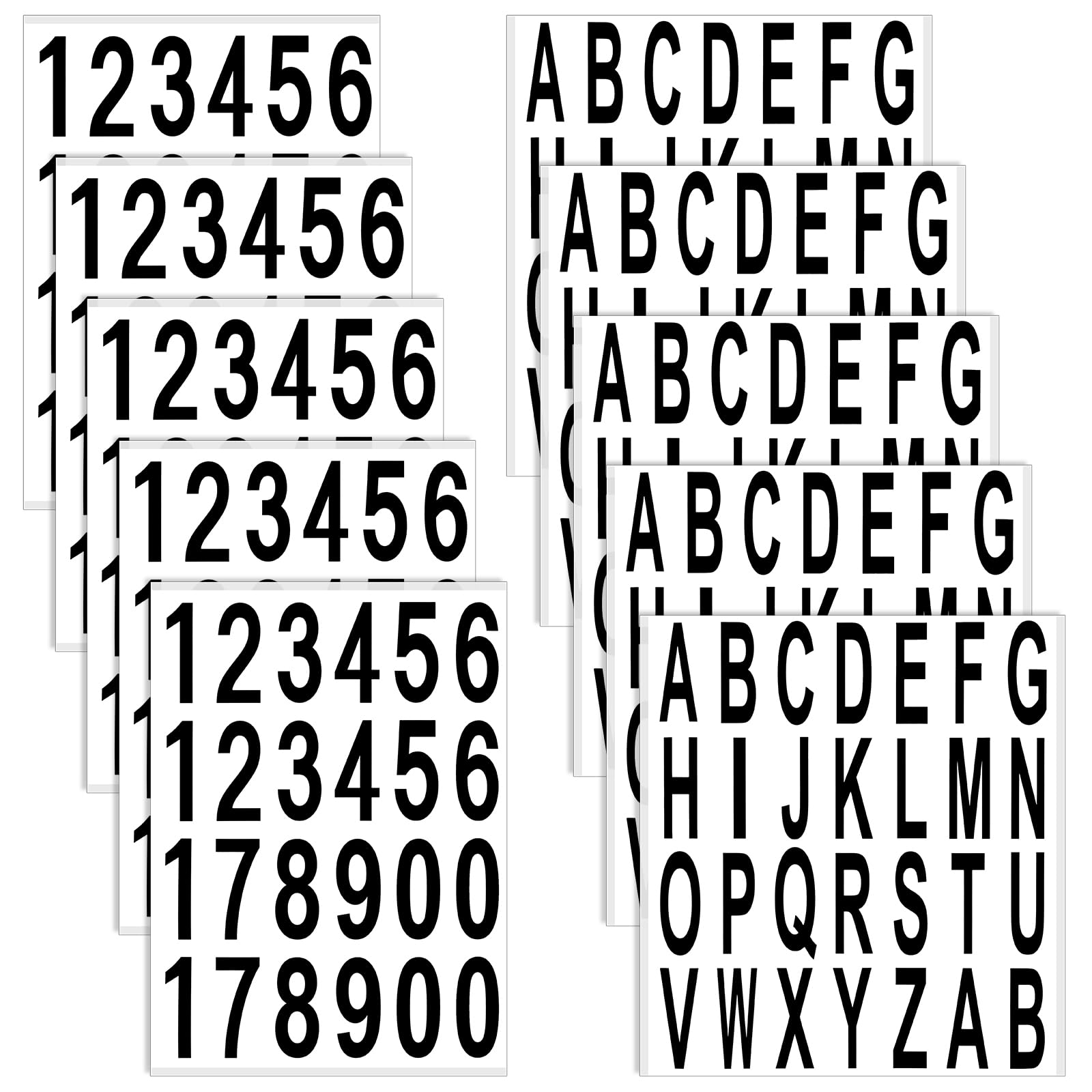 10 Sheet Sticky Waterproof Address Sign Mailbox Numbers Letters ...