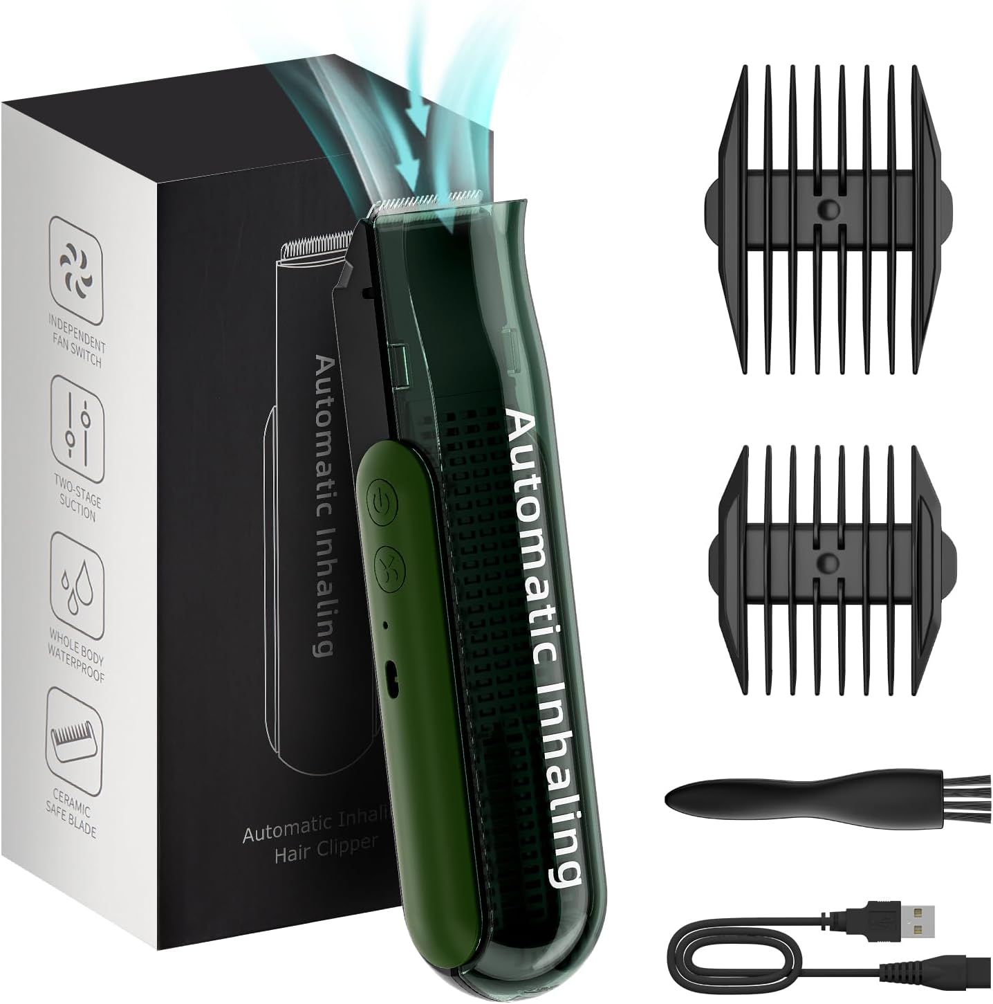 Amazon.com: LEMULEGU Waterproof Hair Clippers for Men,Automatic Vaccum ...