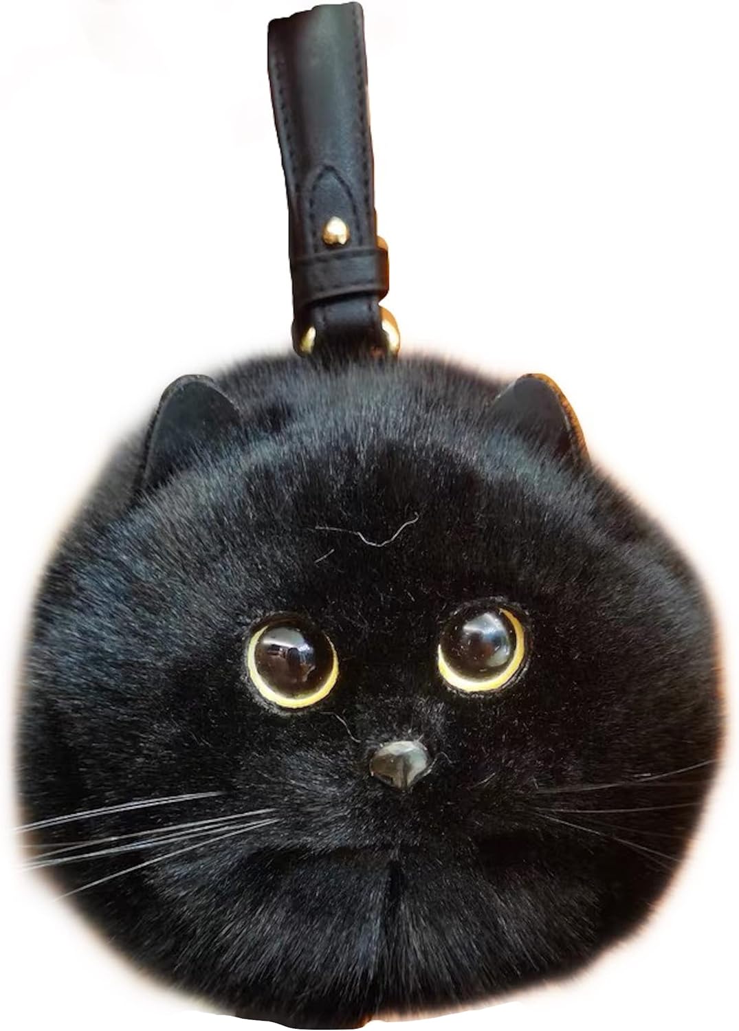 MISASHA Realistic Fluffy Soft Plush Cat Shaped Crossbody Purse Bag for ...