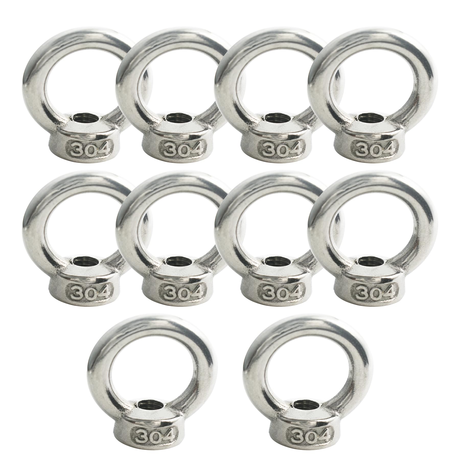 Snapklik.com : 10 Pcs M6 Stainless Lifting Eye Nuts Thread Ring ...