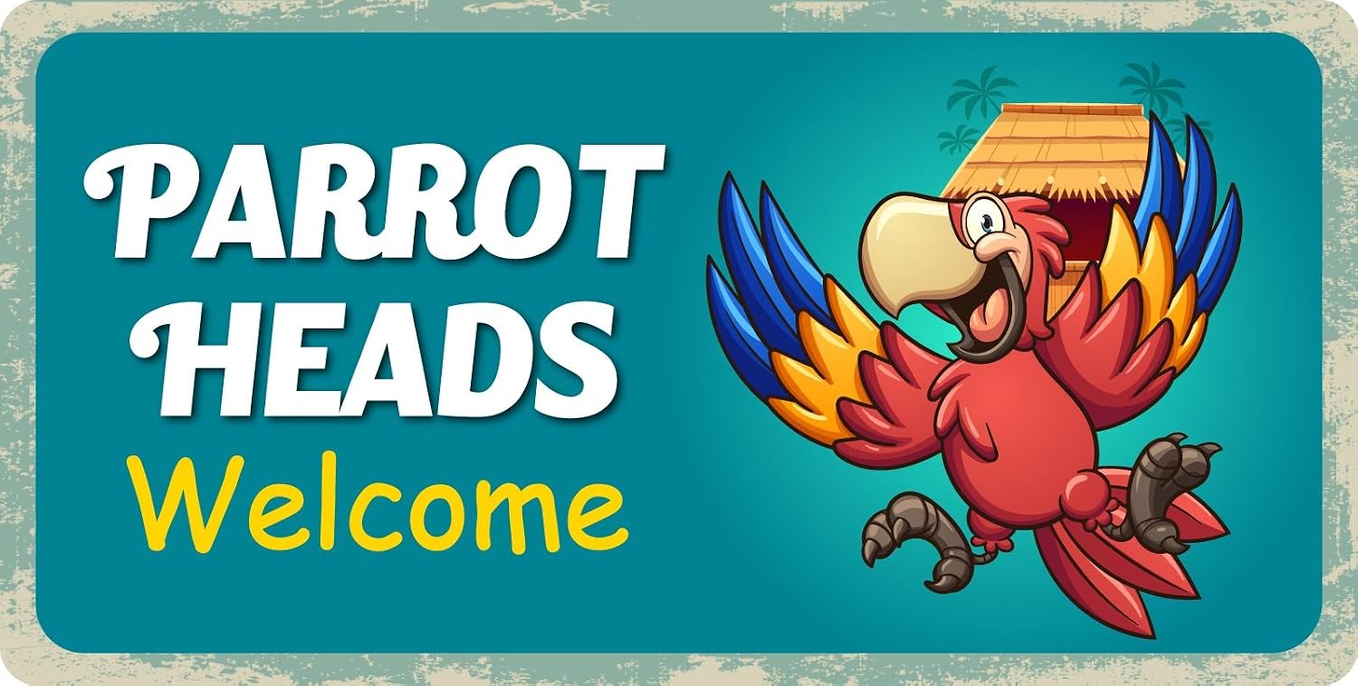 Amazon.com: StickerPirate 584HS Parrot Heads Welcome 5"x10" Aluminum ...