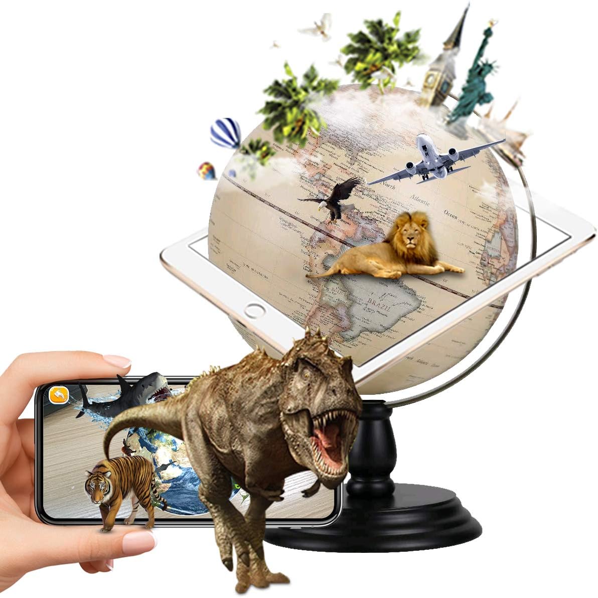 Amazon.com: FUN GLOBE AR Explore The World Globe Desktop Education ...