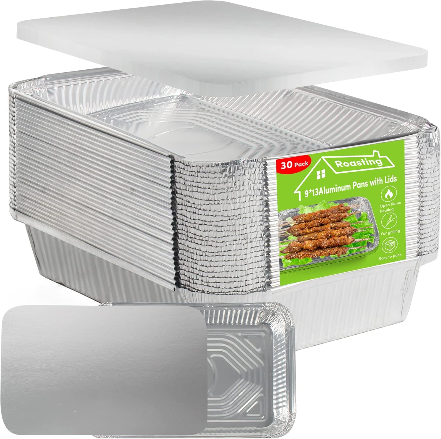 Amazon.com: DEDU Aluminum Pans with Lids 9 x13 Heavy Duty, Rectangle ...