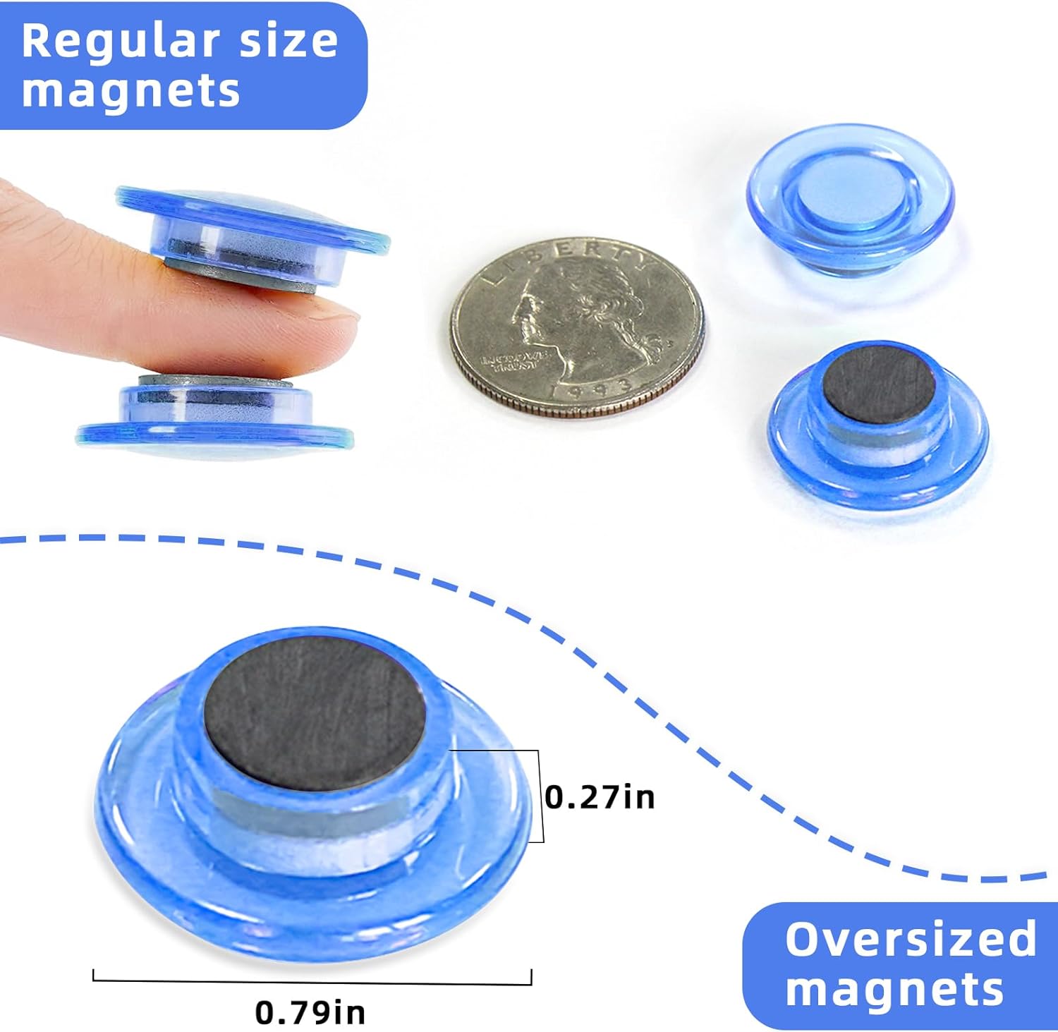 DIFIT 50 imanes para nevera pequeños y redondos para refrigerador ...
