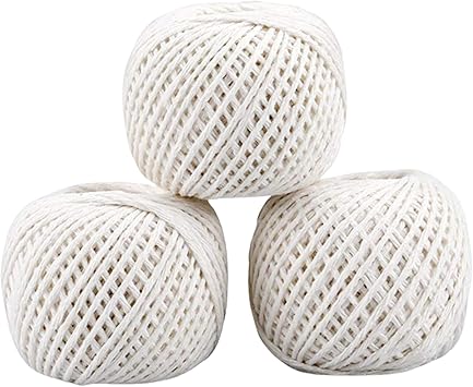 MODESH Pack of 3 Cotton Twine String Ball - 50M (164 Feet) Per Roll ...