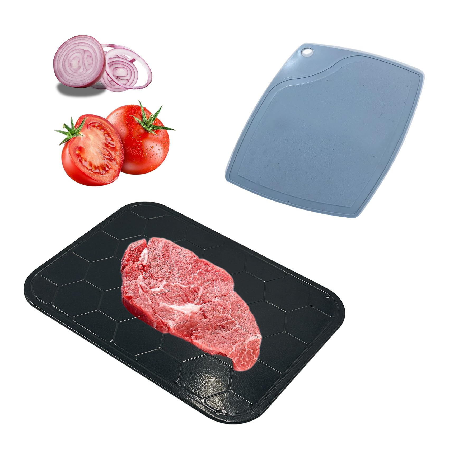 2 Pieces Miracle melt defrosting Board Plastic Chopping Board Metal ...