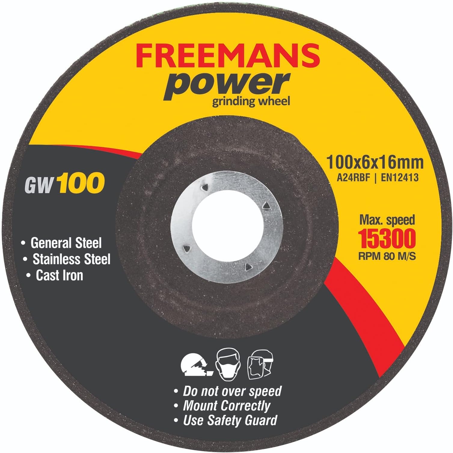 FREEMANS 4-Inch Power Grinding Wheels-(Set of 25 Pieces)- Black ...