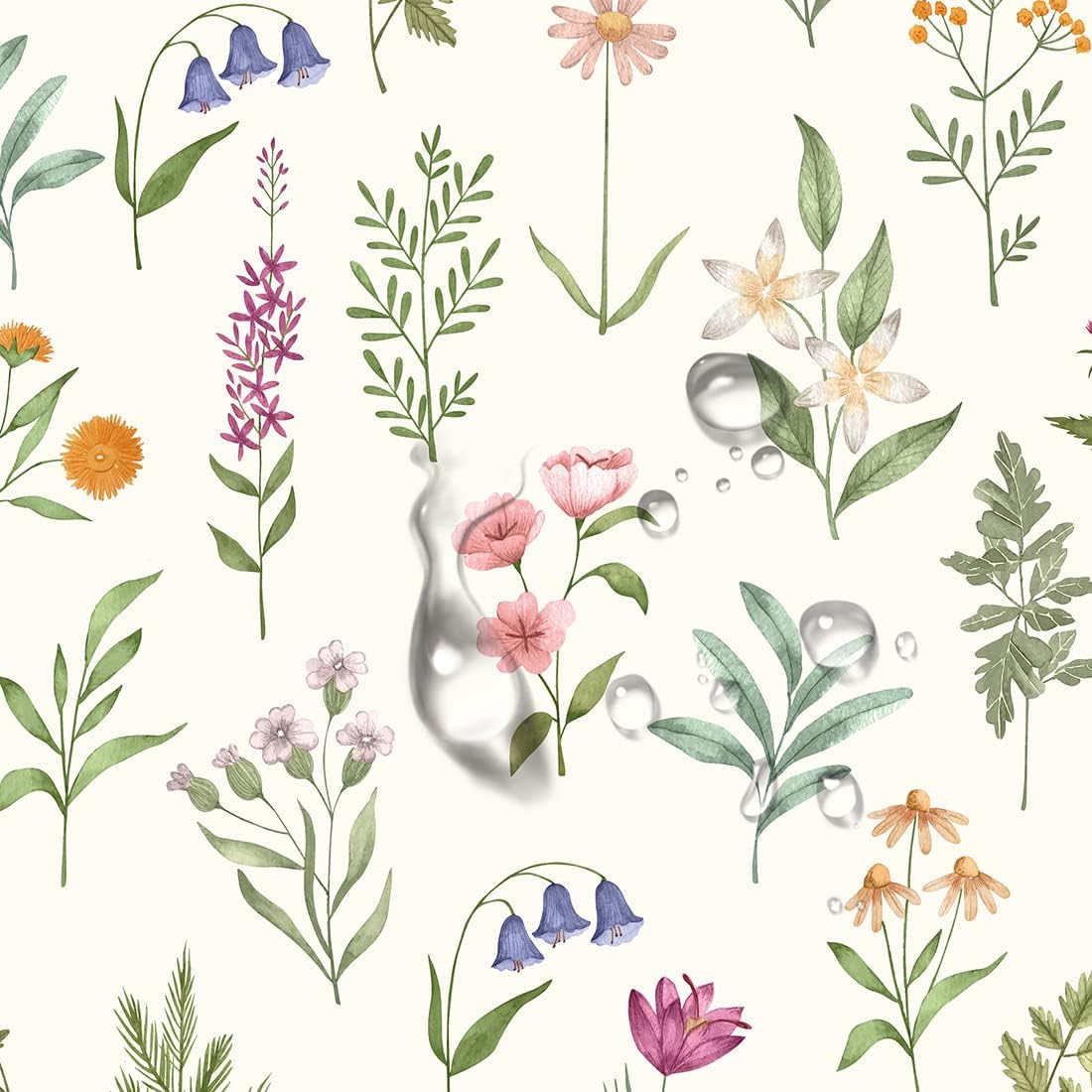 Amazon.com: Self Adhesive Multicolor Small Floral Drawer Liner Contact ...