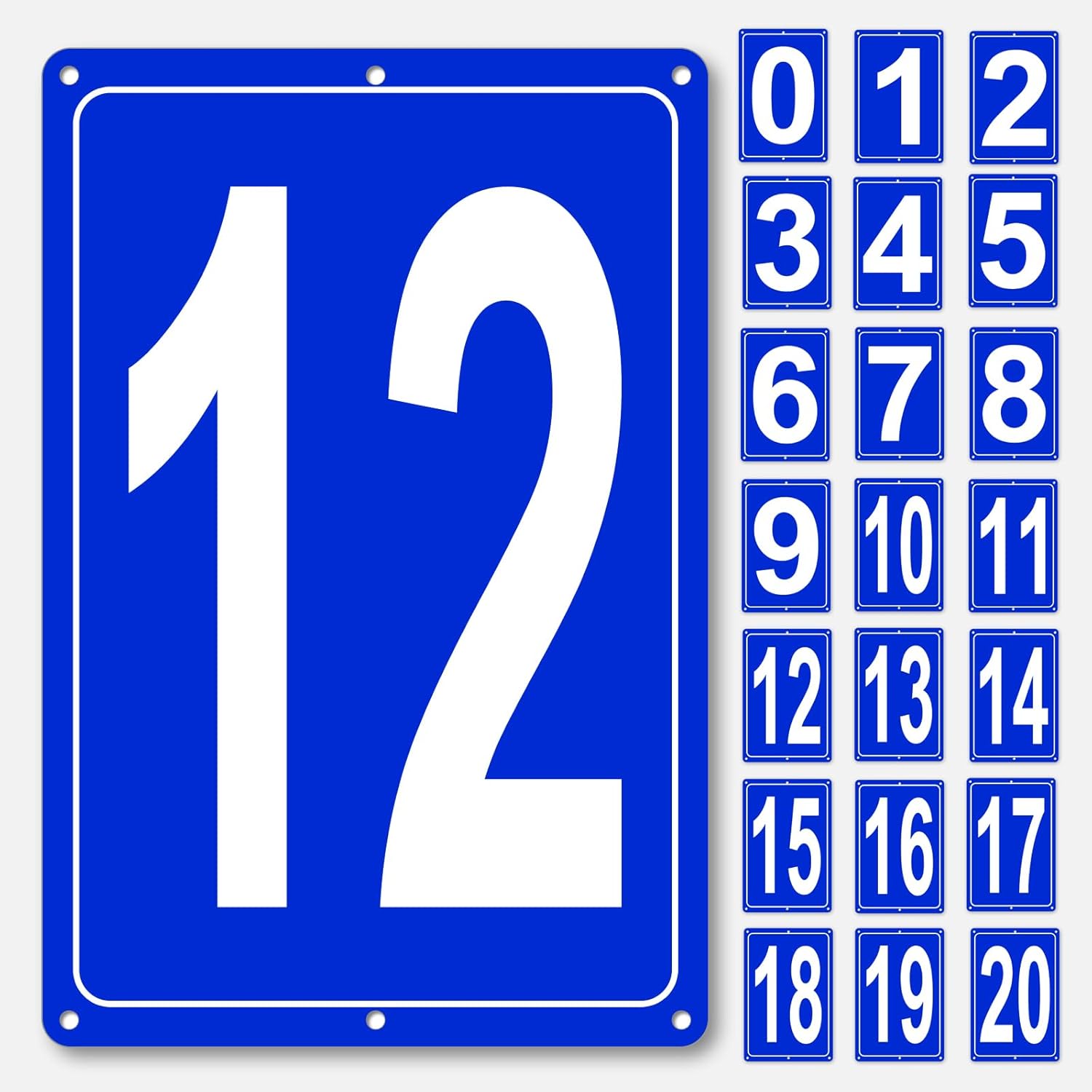 Amazon.com : Numbered Sign 12, Aluminum Number Signs for Tennis Court ...
