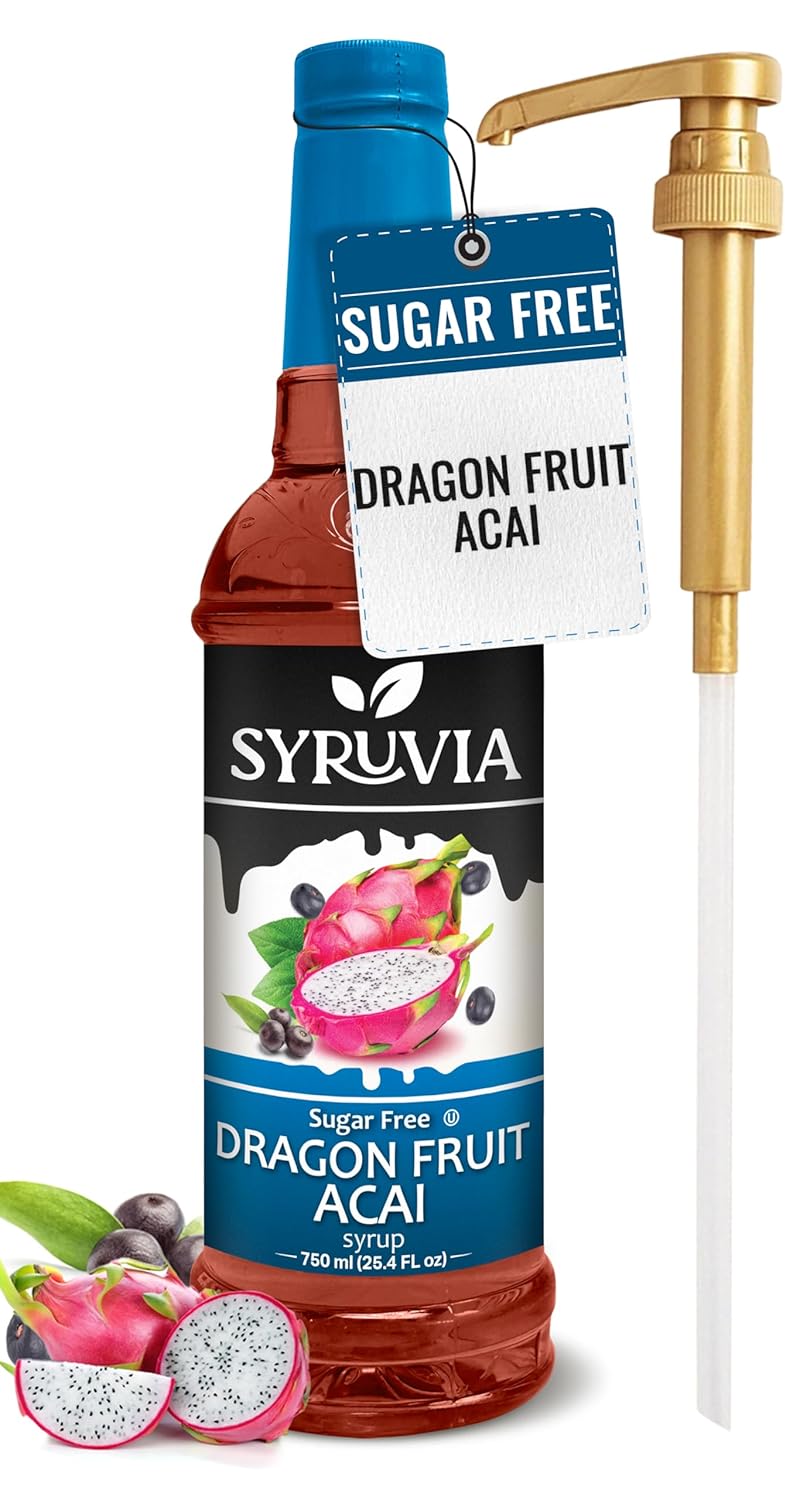 Amazon.com: Syruvia Sugar-Free Dragon Fruit Acai Syrup, Flavored Syrup ...