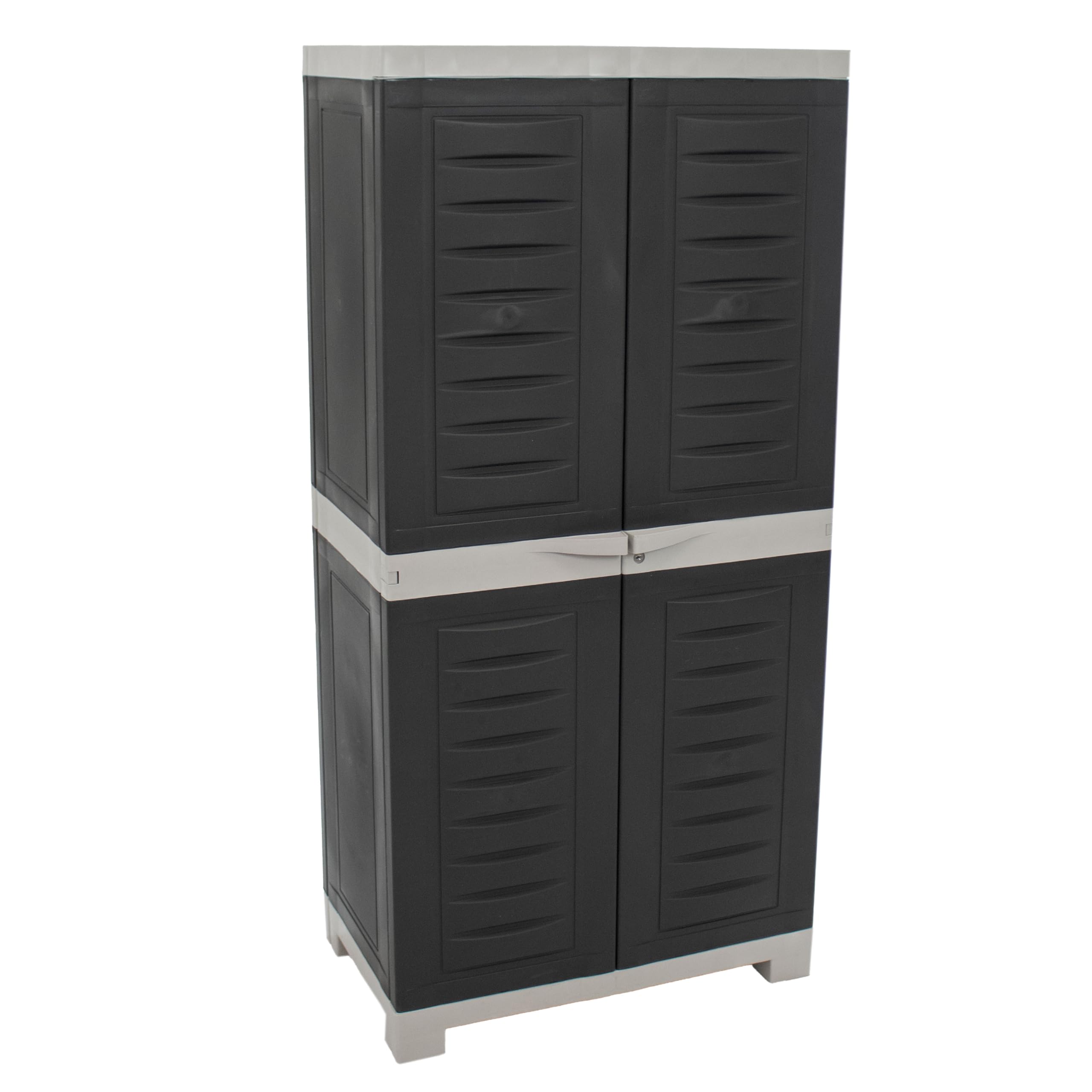 Sunnydazeplastic Lockable Storage Cabinet Plastic Storage Cabinet With ...
