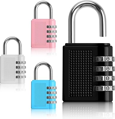JIANTA 4 Pack Combination Lock, 4 Digit Combination Padlock, Outdoor ...