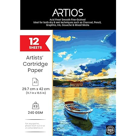 Brustro Artists Oil Painting Paper 300 GSM A3 (Pack of 5 + 1 Free Sheet ...