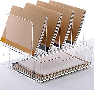 Amazon.com : DINGHUO Acrylic File Organizer for Desk, Clear Desk ...