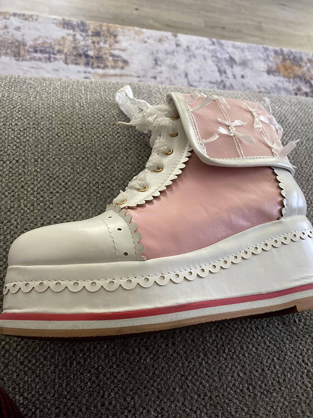 $9/mo - Finance HILIB Women's Cute Lolita Boots Cosplay Brogue Wedge ...