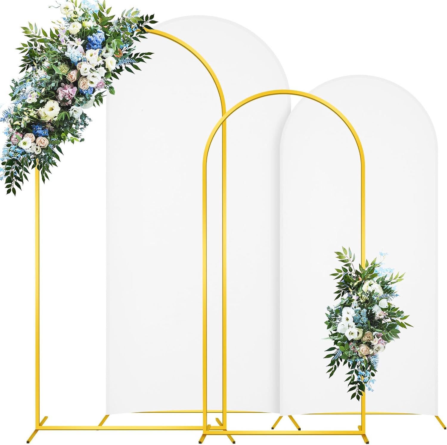 Amazon.com : Maxcheck 2 Sets Metal Arch Backdrop Stands with Covers 7.2 ...