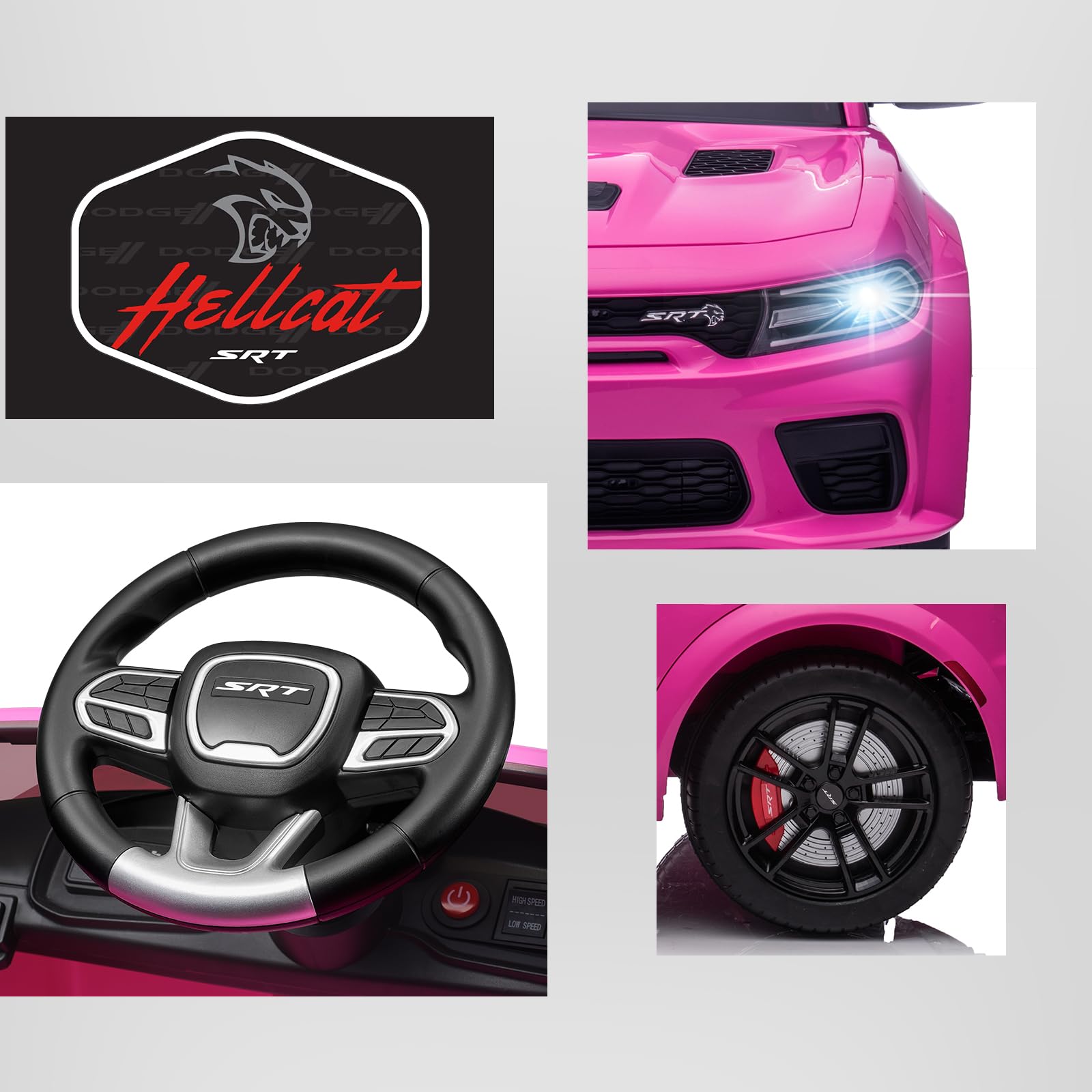 Snapklik.com : BTMWAY 12V Licensed Dodge Charger SRT Hellcat Kids ...