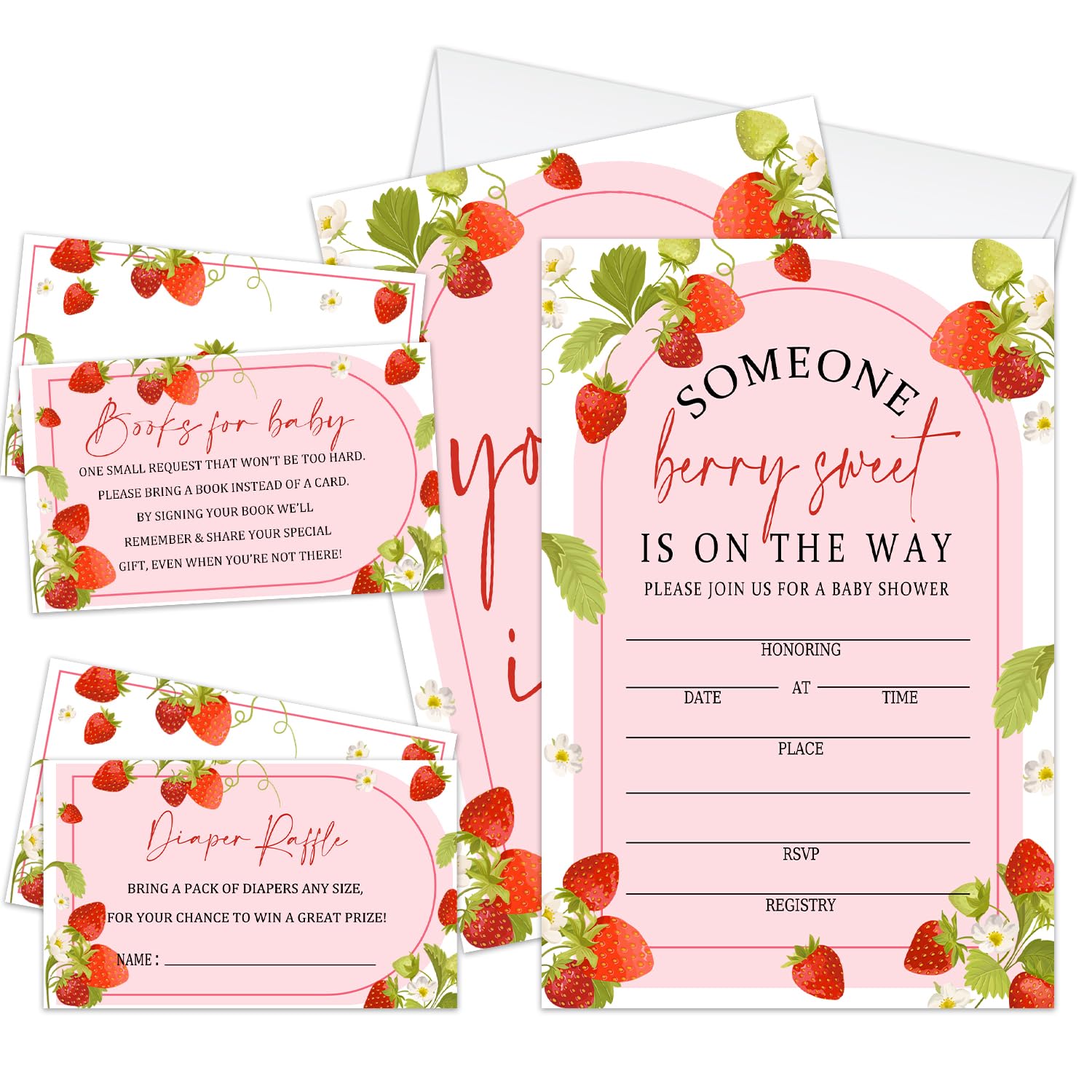 Amazon.com : Zwsrplo Girl Baby Shower Invitations for Girl, Set of 25 ...
