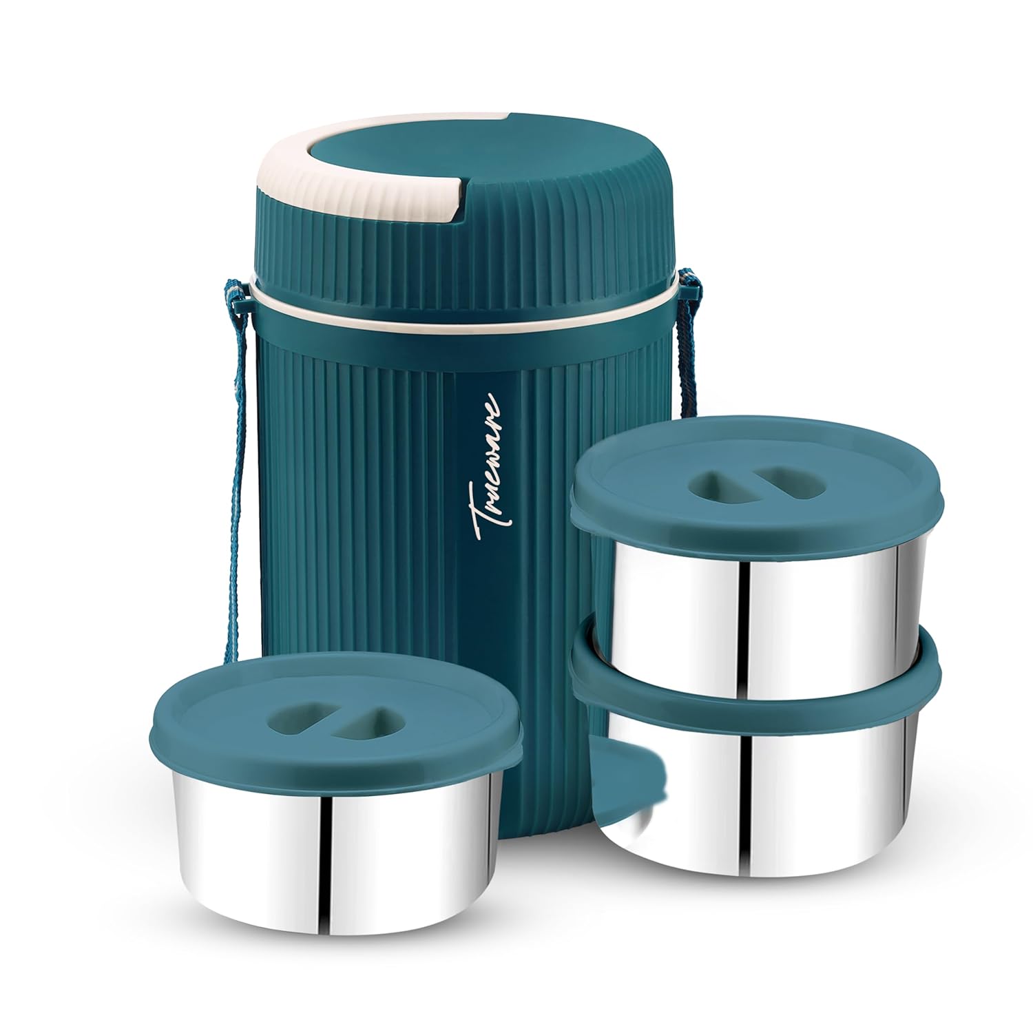 Buy Trueware GRUB 3 Double Wall Insulated Hot Lunch Box with 3 SS ...