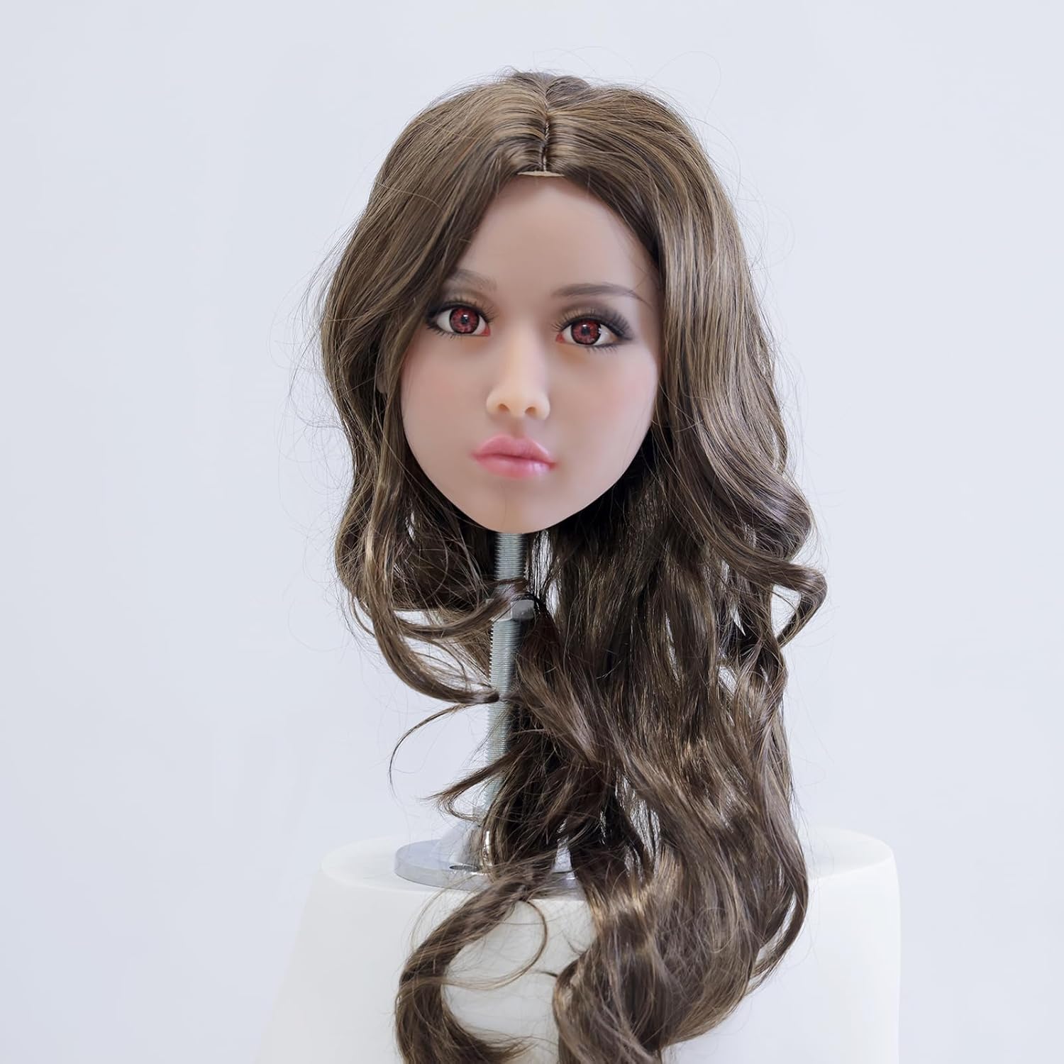 Amazon.com: Makeup Doll Head with Hair Wig, Single Soft Doll Head ...