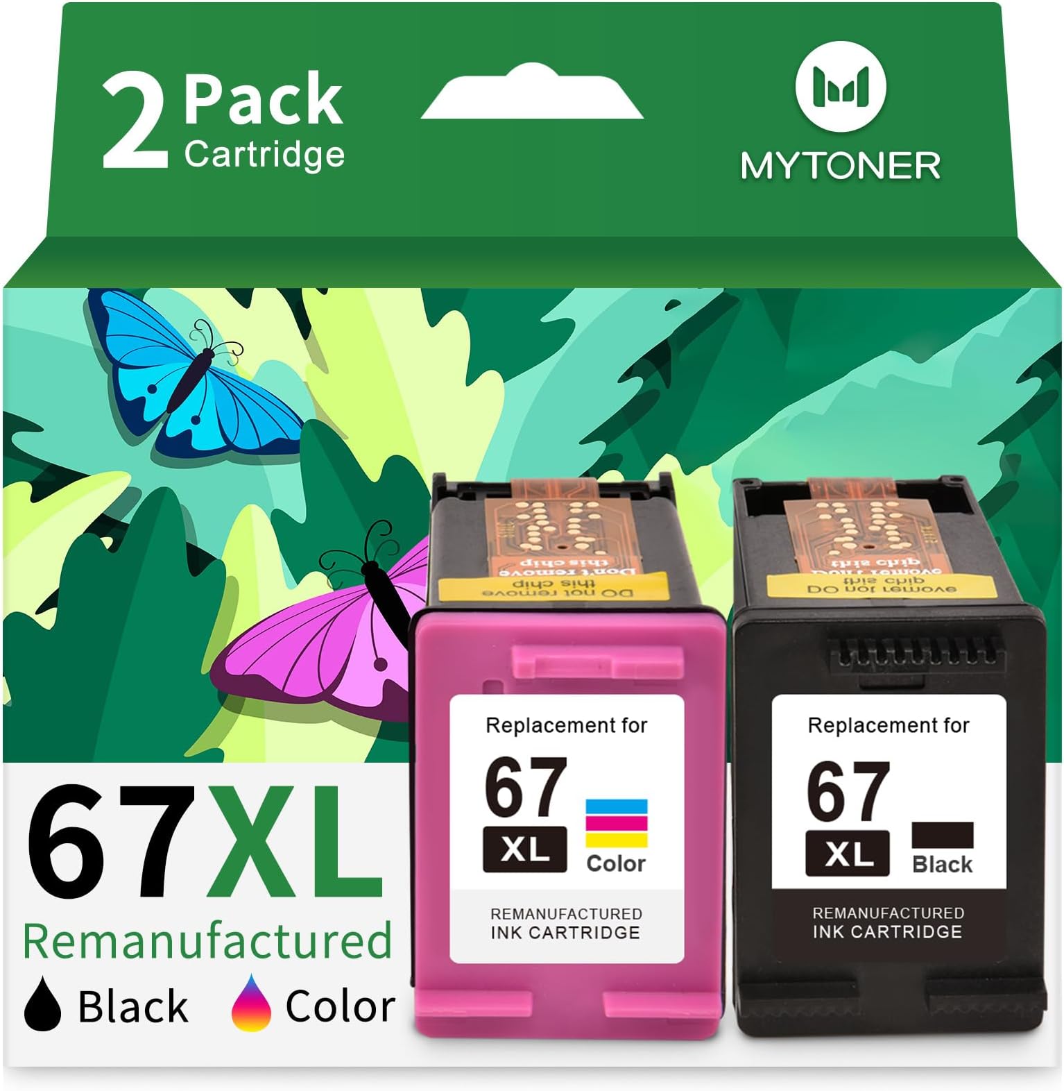 Amazon.com: MYTONER Remanufactured 67XL Ink Cartridges Combo Pack ...