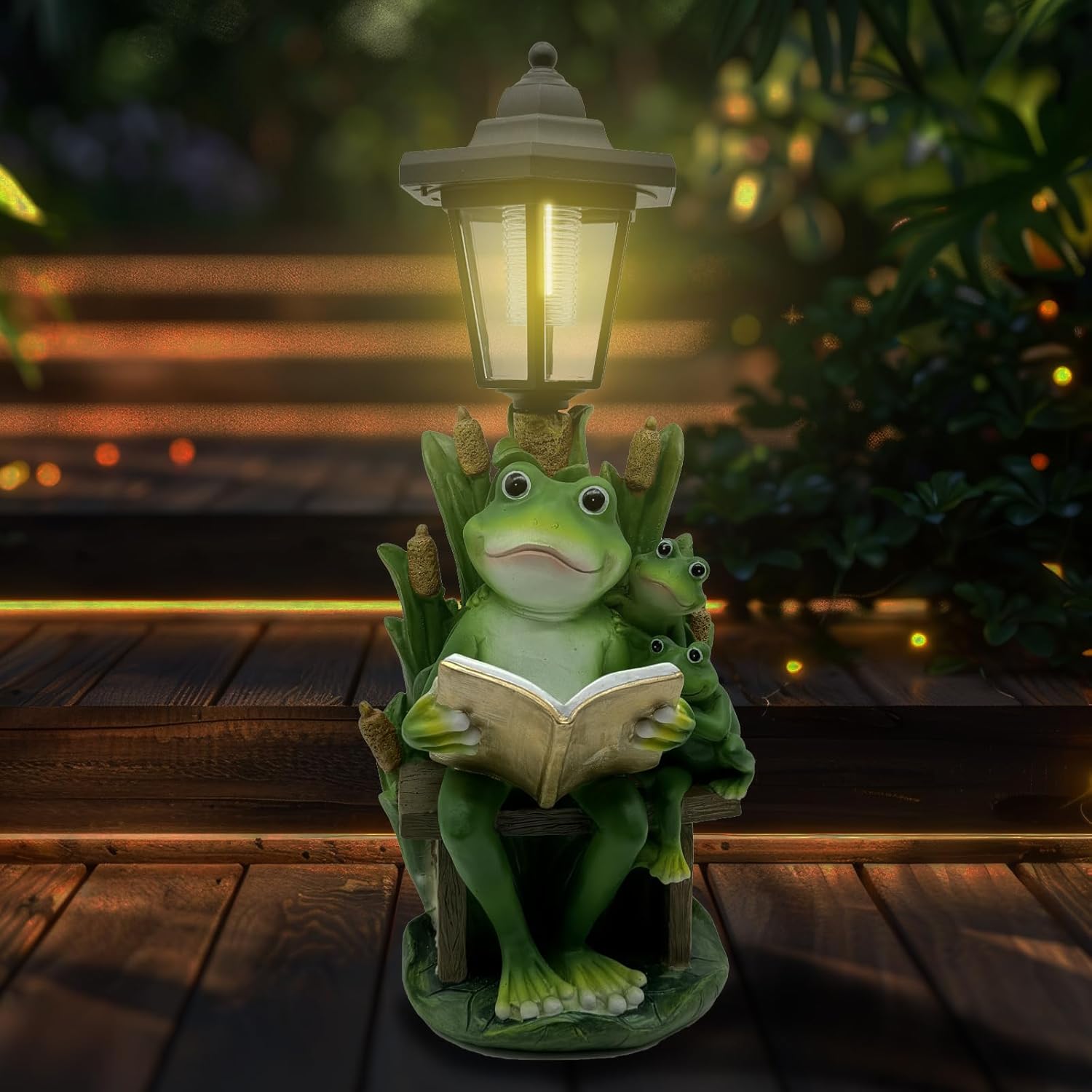 Amazon.com: Vasesun Frog Garden Statue with Solar Lantern - 16“ Large ...