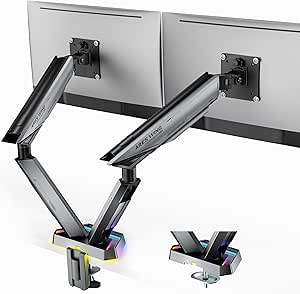 Amazon.com: ARES WING RGB Dual Monitor Arm for 17-38" Ultrawide Screens ...