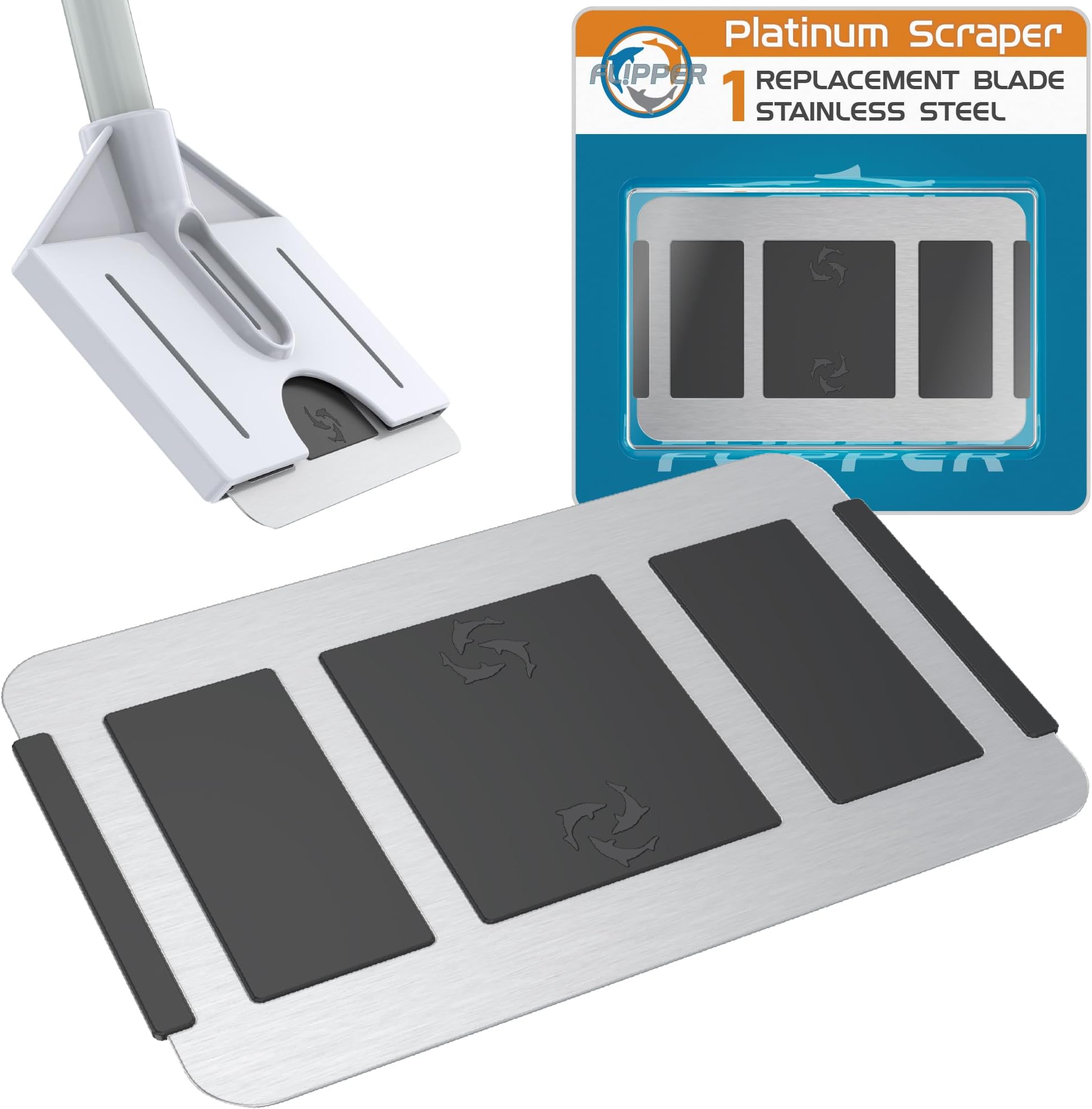 Amazon.com : Flipper Aquarium Algae Scraper Blades | Platinum Stainless ...