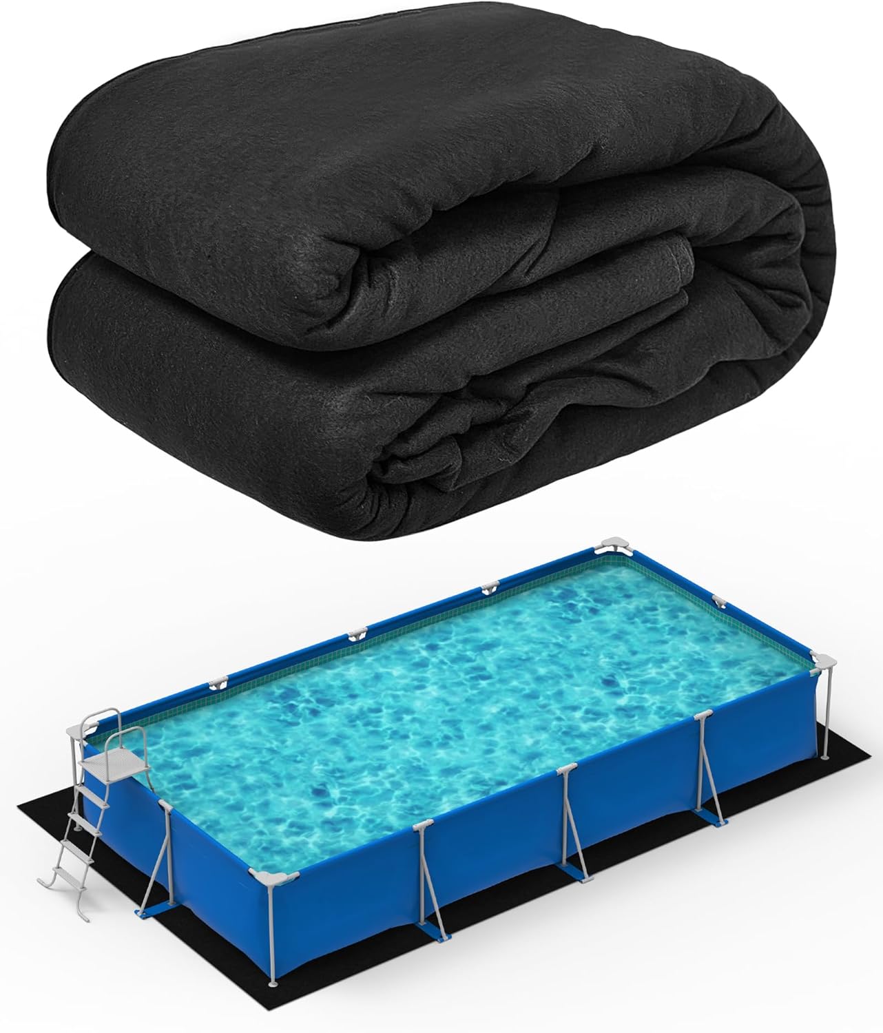 Amazon.com : Poolergetic 12 x 24 Foot Rectangle Pool Liner Pad for ...