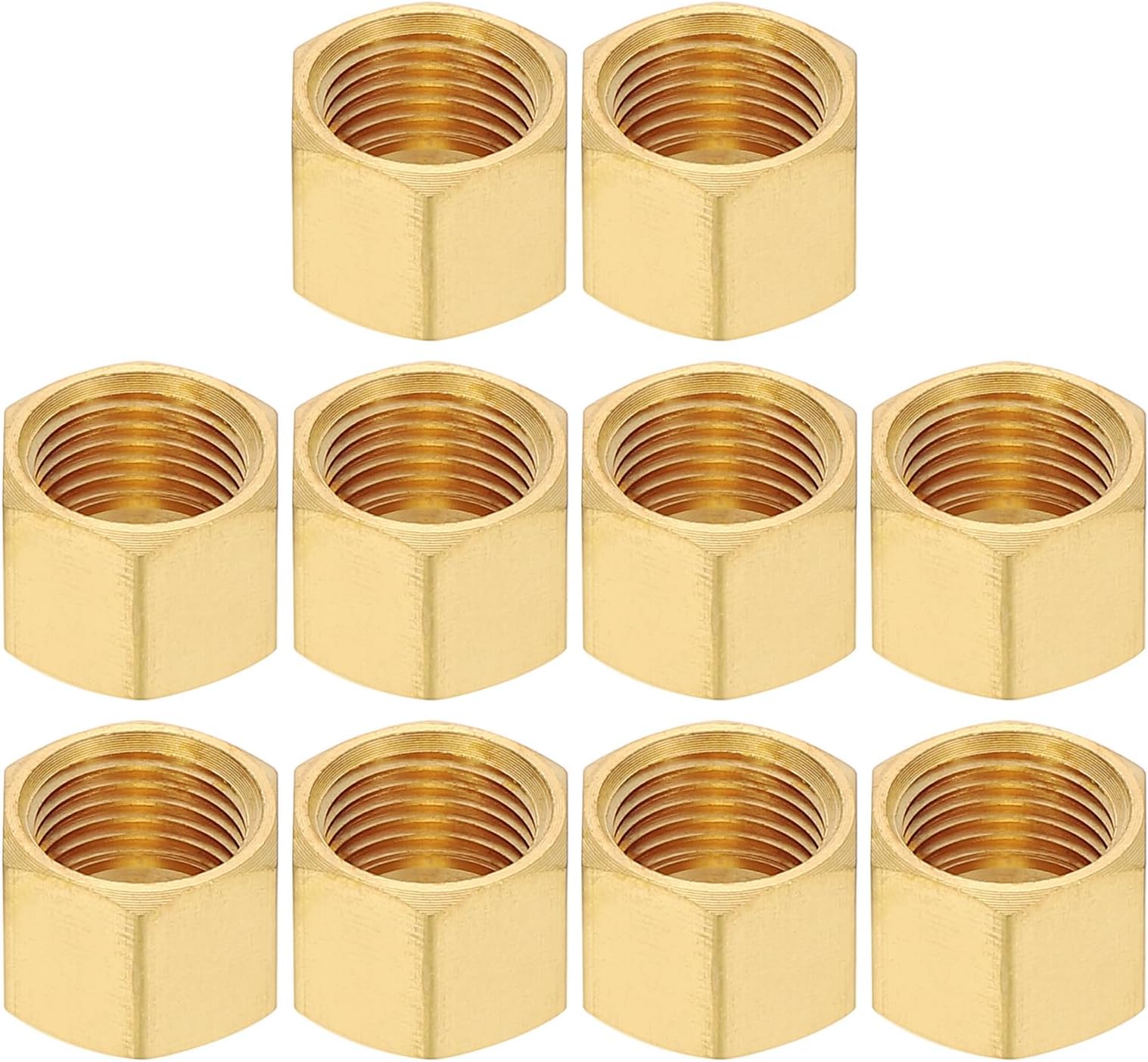 Amazon.com: uxcell Brass Cap 5pcs 1/4G Female Pipe Fitting Hex ...