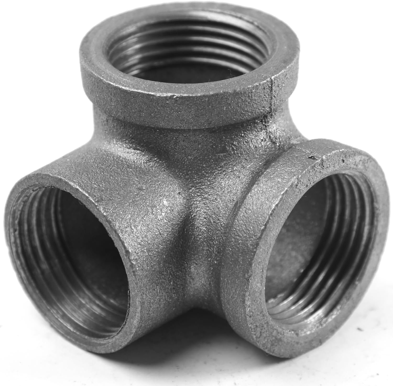Amazon.com: AGUTEA Right Angle Black Malleable Iron Tee Fitting 3-Way ...