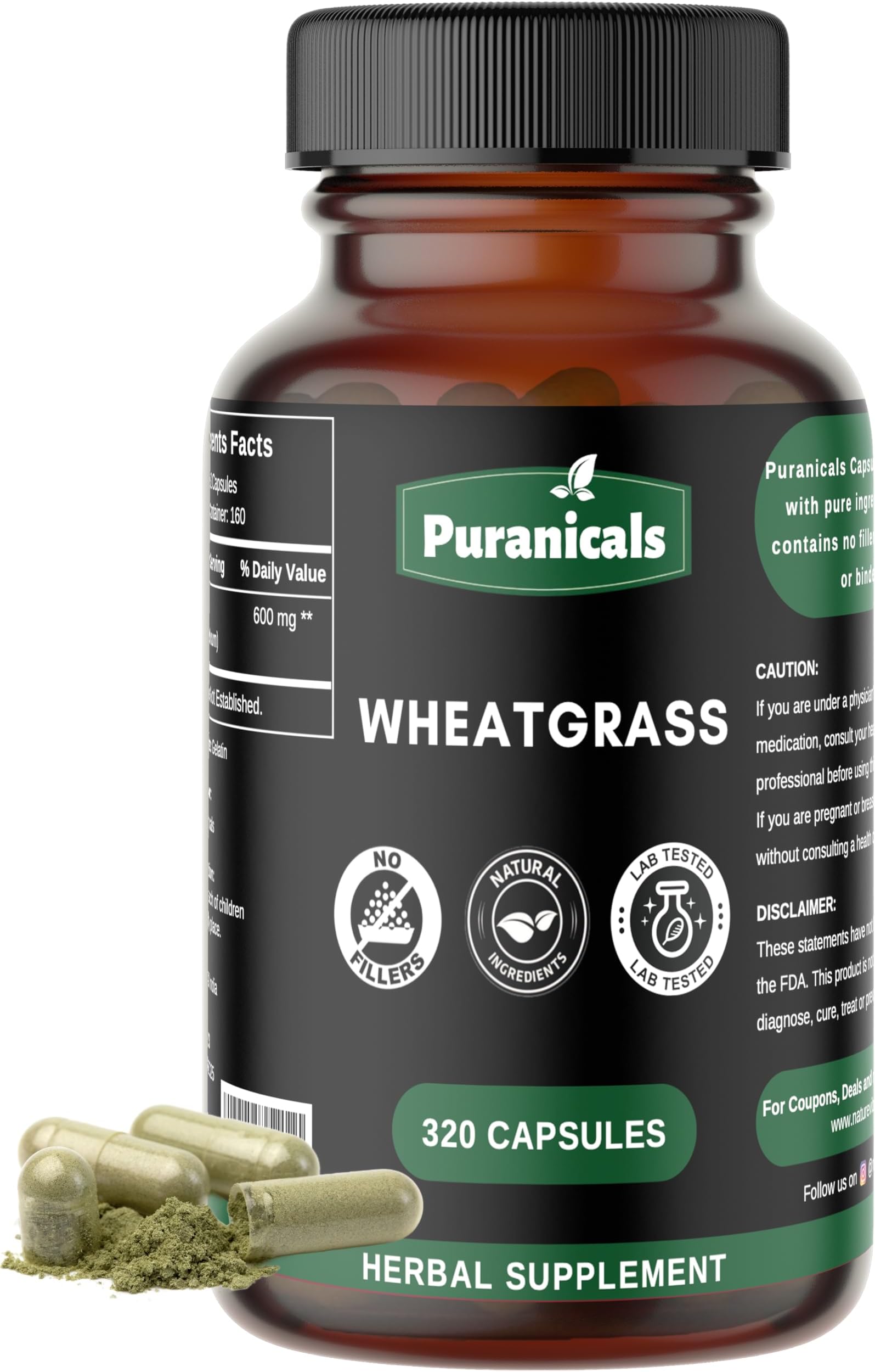 Amazon.com: Secrets of the Tribe Wheatgrass USDA Organic 120 Capsules ...