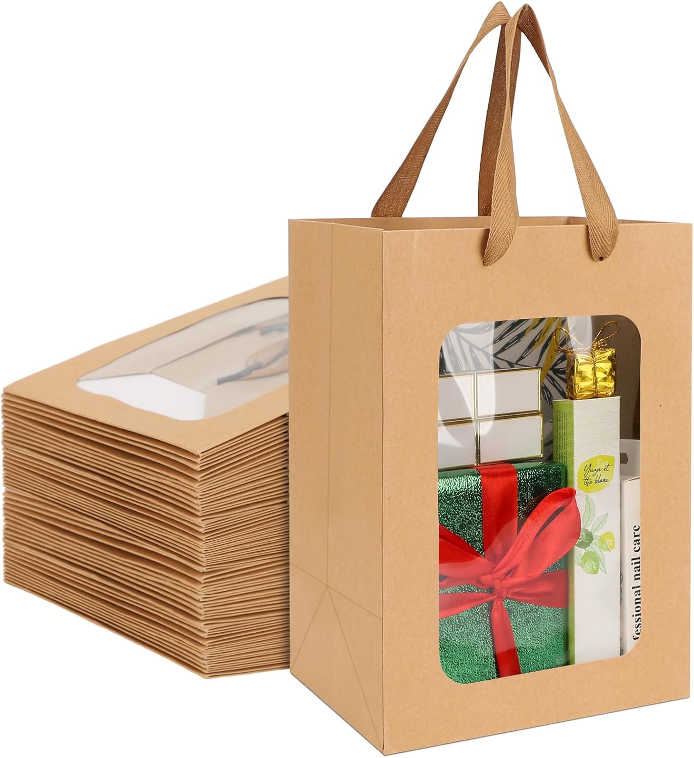 Amazon.com: EUSOAR Bridal Party Gift Bags, 25pcs 7"x5.12"x9.84" Kraft ...