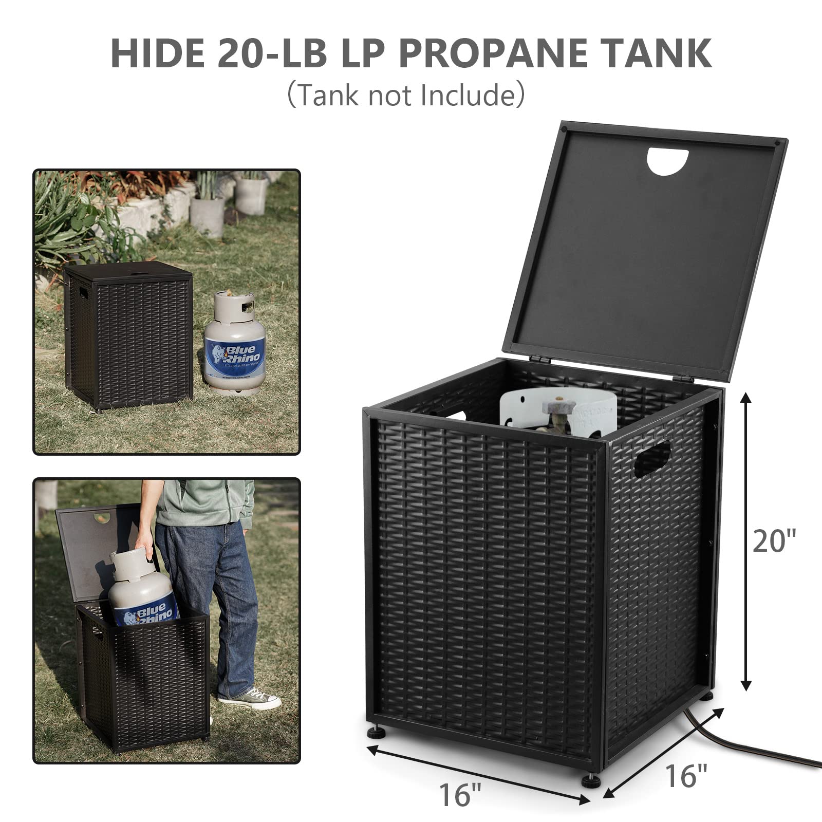 Cecarol Propane Tank Cover Table Hideaway Table for Gas Fire Pits for ...