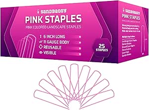 Amazon.com: Pink Colored Landscape Staples 6 inch ~ Landscape Staples ...