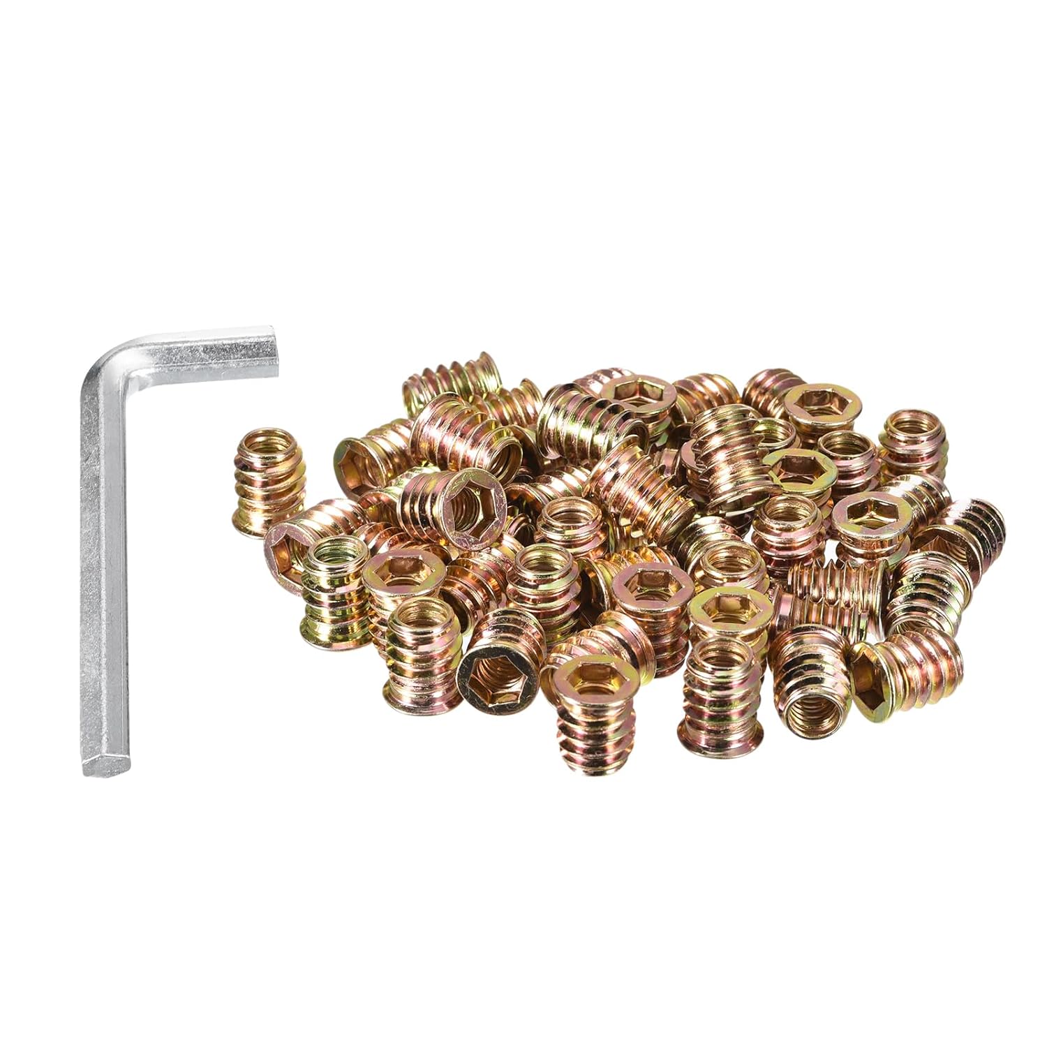 uxcell 3/8-16 x 20mm Threaded Inserts Nuts, 100pcs Threaded Inserts for ...