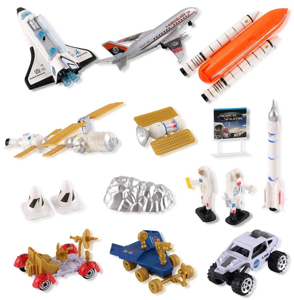 Amazon.com: PowerTRC Diecast Space Shuttle Toy for Kids, Rocket Ship ...