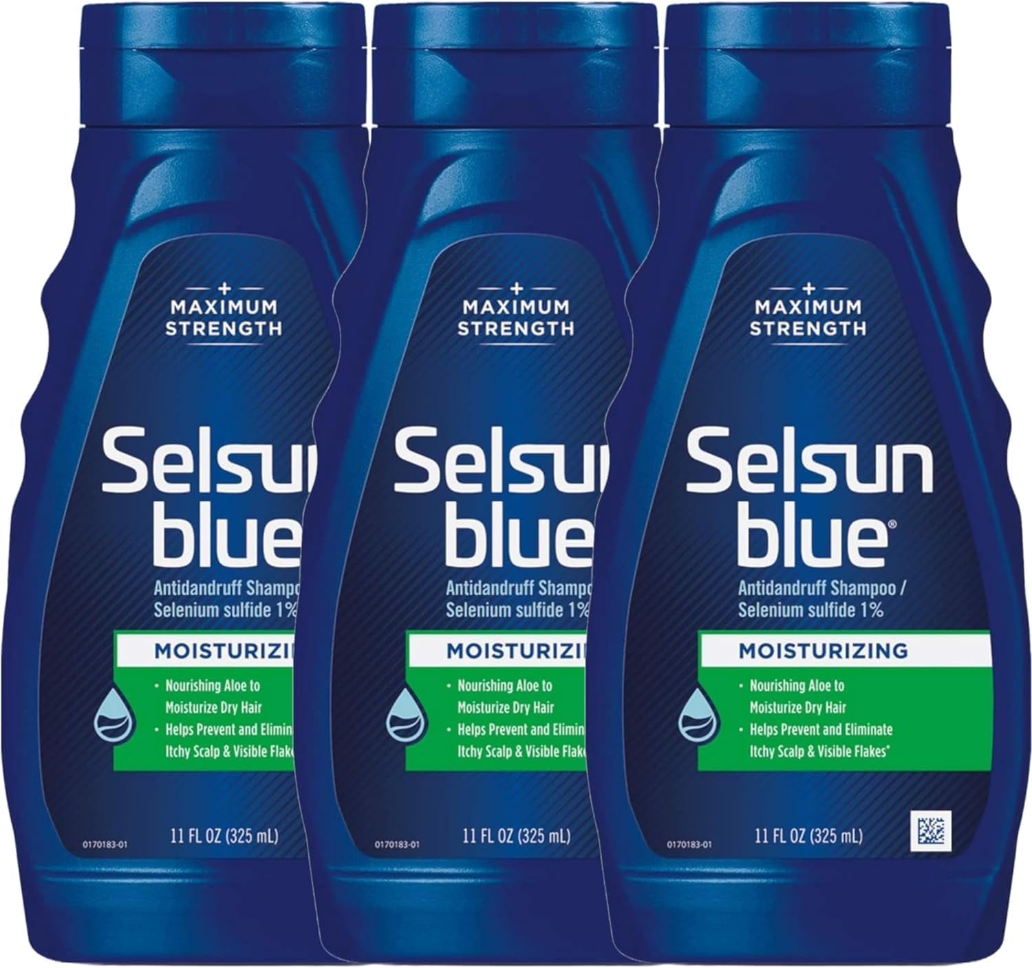 Selsun Blue Moisturizing with Aloe Dandruff Shampoo 11 oz (Pack of 3 ...