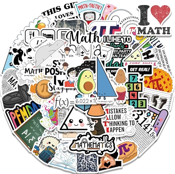 Amazon.com: 50PCS Math Stickers for Students,Funny Math Sticker for ...